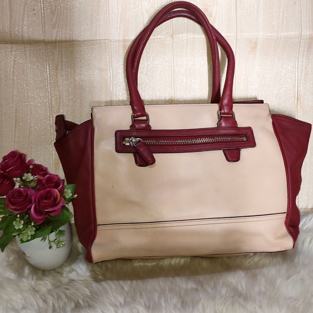 Tas Tote COACH Kulit Asli Second, Fesyen Wanita, Tas & Dompet di Carousell