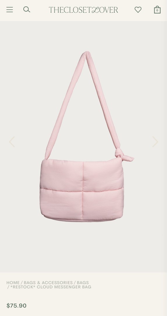 TCL cloud messenger bag in fondant pink, Women's Fashion, Bags ...