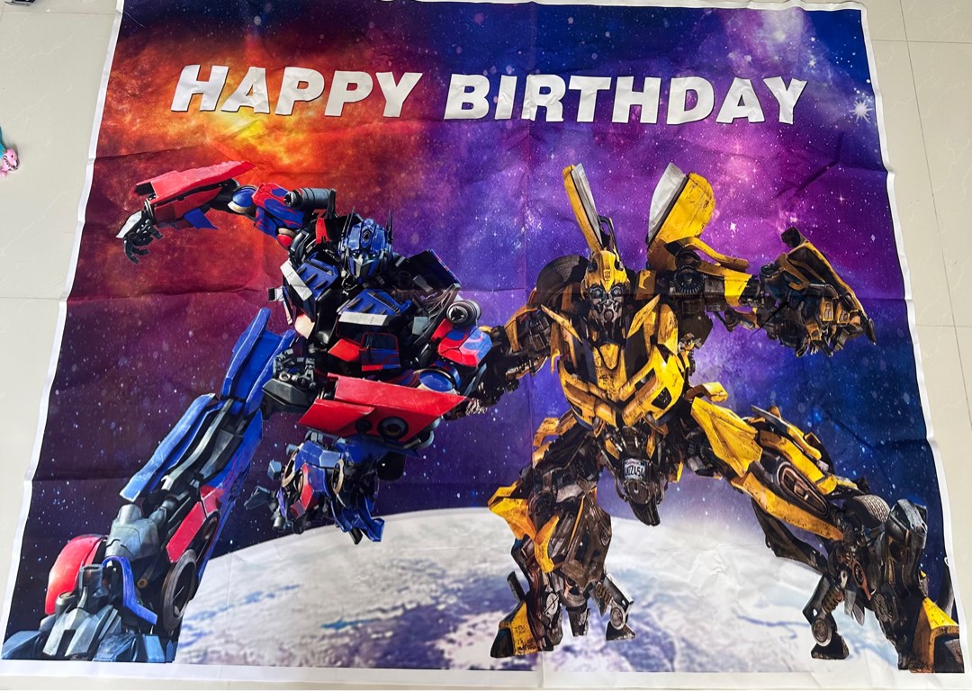 Transformer birthday backdrop, Hobbies & Toys, Toys & Games on Carousell
