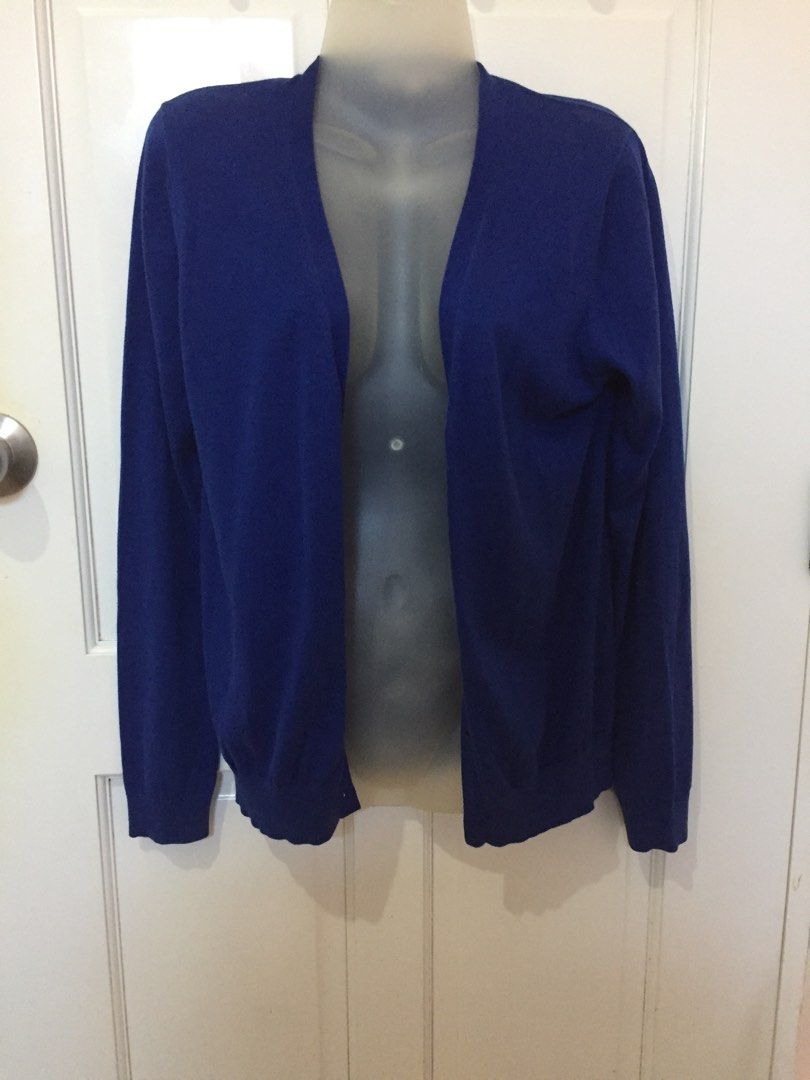 Uniqlo Royal Blue Cardigan, Women's Fashion, Coats, Jackets and ...