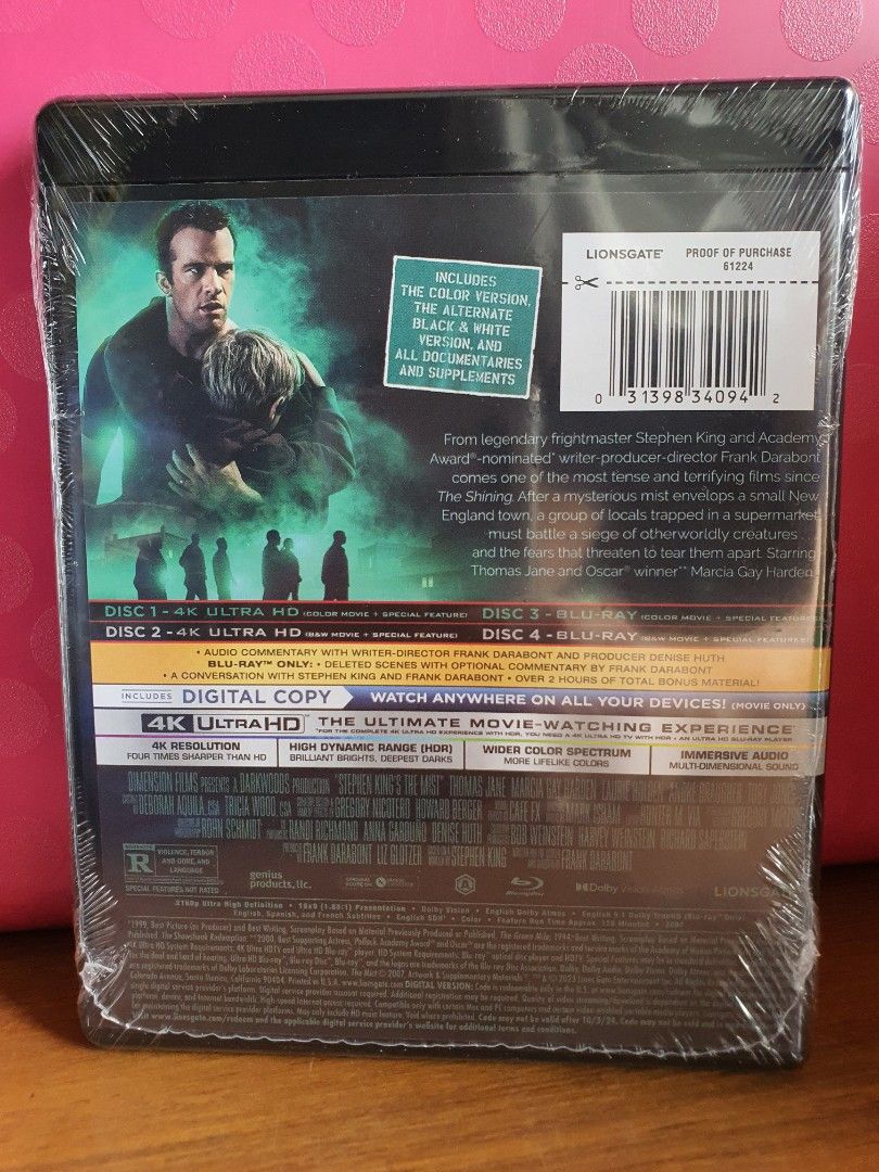 USA Blu Ray 4K UHD - Mist, The (2007, 4 Disc set, Frank Darabont ...