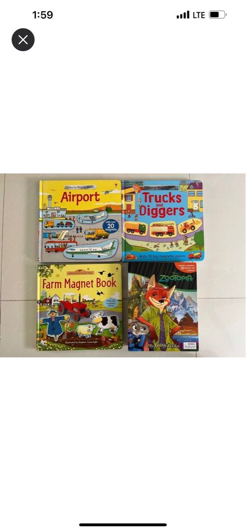 Usborne magnet books and Zootopia my busy book, Hobbies & Toys, Books ...