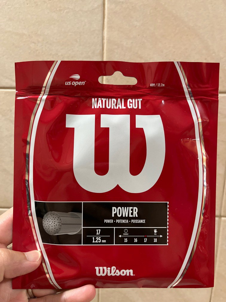 Wilson Natural Gut Tennis String 1.25mm 17g, Sports Equipment, Sports ...