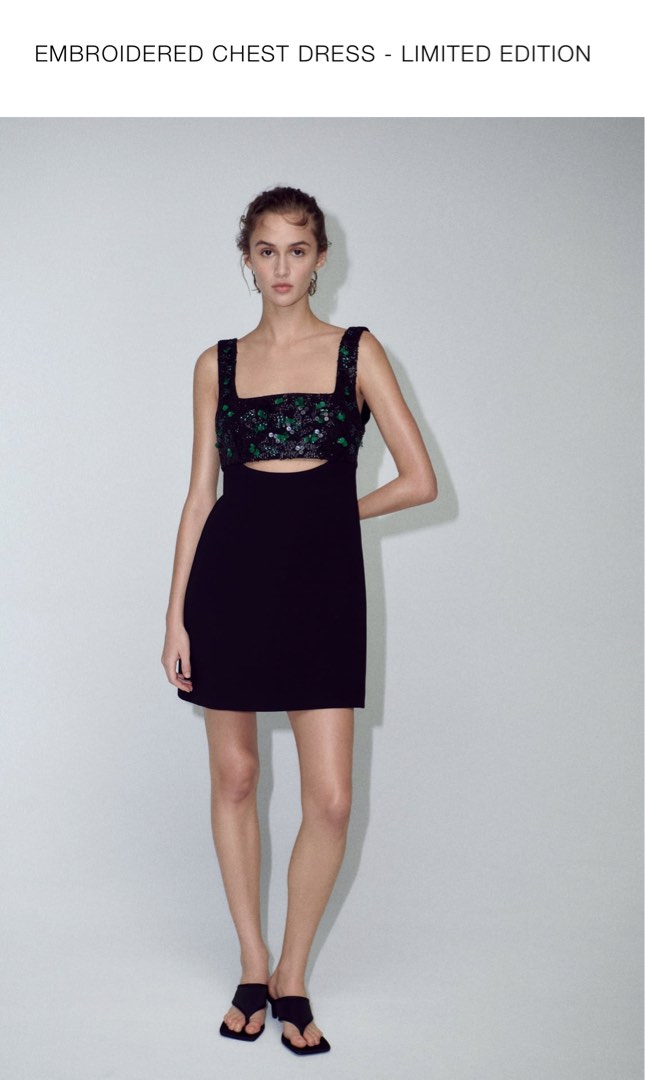 Zara Beaded Chest Dress, Women's Fashion, Dresses & Sets, Evening ...