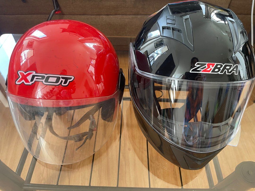 Zebra Modular Helmet with free Xpot helmet, Motorbikes, Motorbike Parts ...