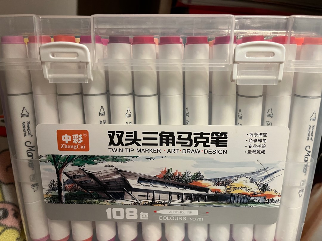 108色雙頭油性marker馬克筆, 興趣及遊戲, 手作＆自家設計, 工藝用品及工具 - Carousell