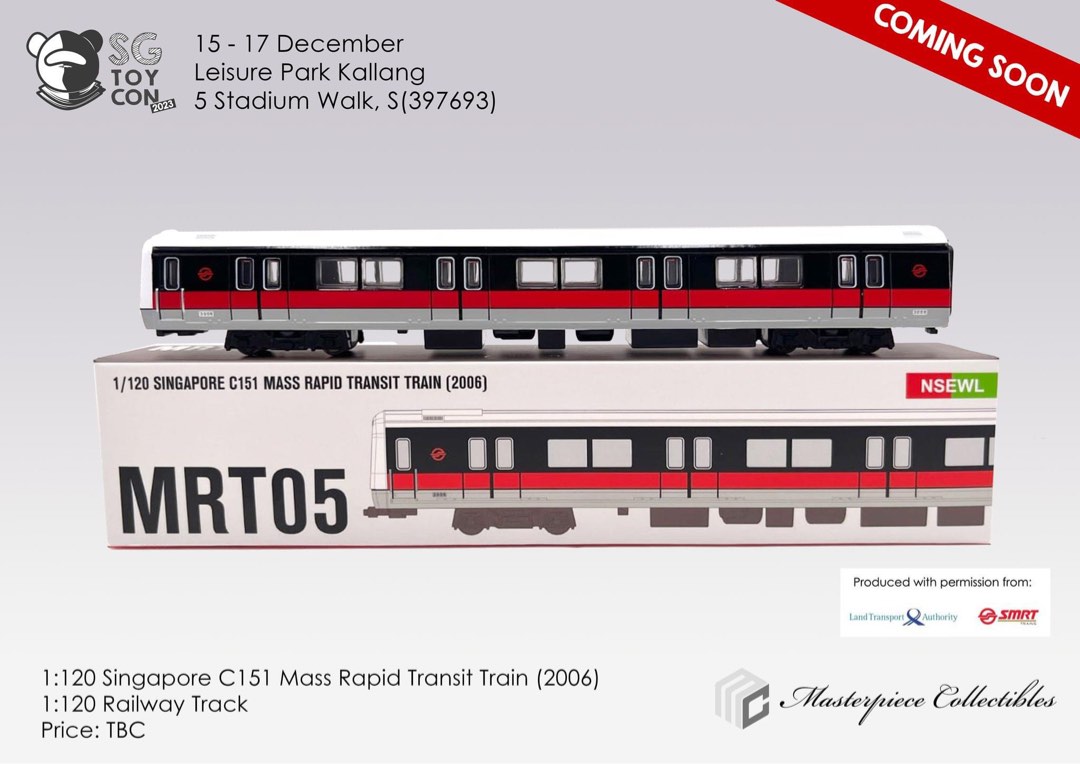 1/120 Singapore C151 Mass Rapid Transit Train (2006), Hobbies & Toys ...