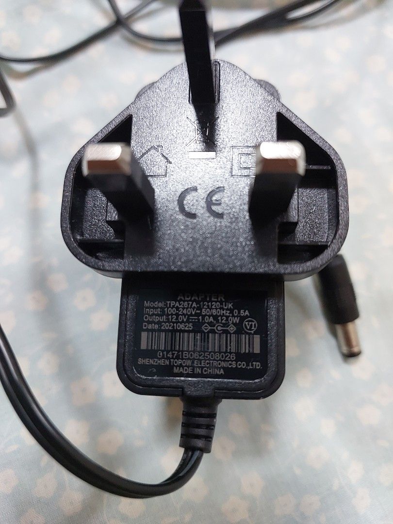 12V DC 1.0A 3 pin adaptor - good quality, TV & Home Appliances ...