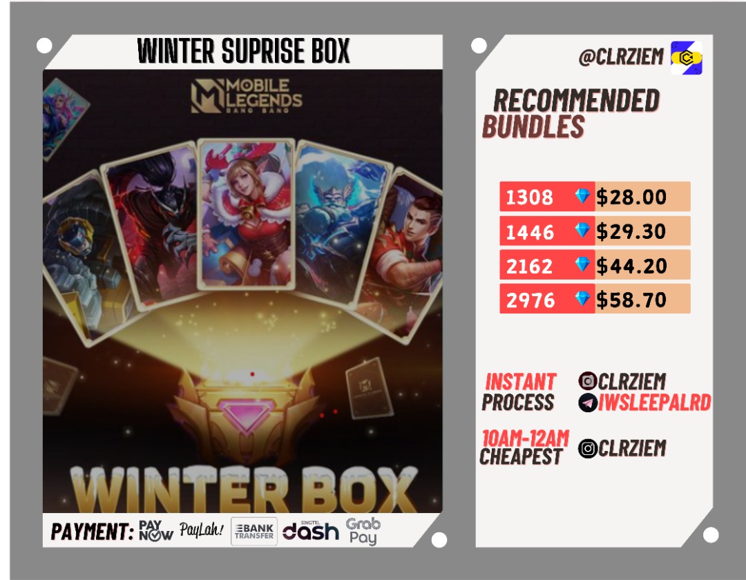 [2023 Winter Suprise Box] Suprise Box x Mobile Legends Diamonds Topup 💎 ...
