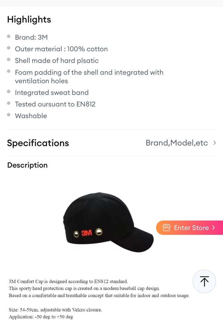 3M Safety Cap for Construction, Men's Fashion, Watches & Accessories ...