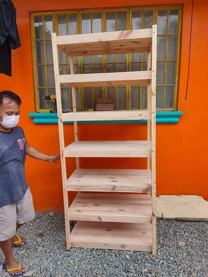 7-LAYERS HEAVY DUTY WOODEN STORAGE SHELVES (7FT), Furniture & Home ...