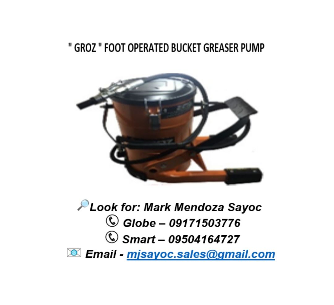 " GROZ " FOOT OPERATED BUCKET GREASER PUMP, Commercial & Industrial ...