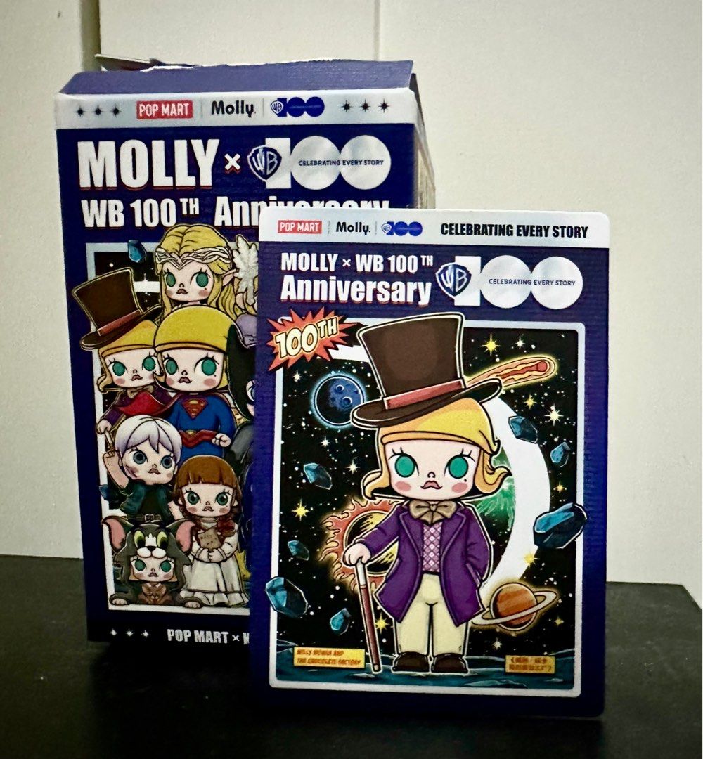 (換/賣) Popmart Molly x WB 100th Anniversary 華納 Willy Wonka, 興趣及遊戲, 玩具 ...