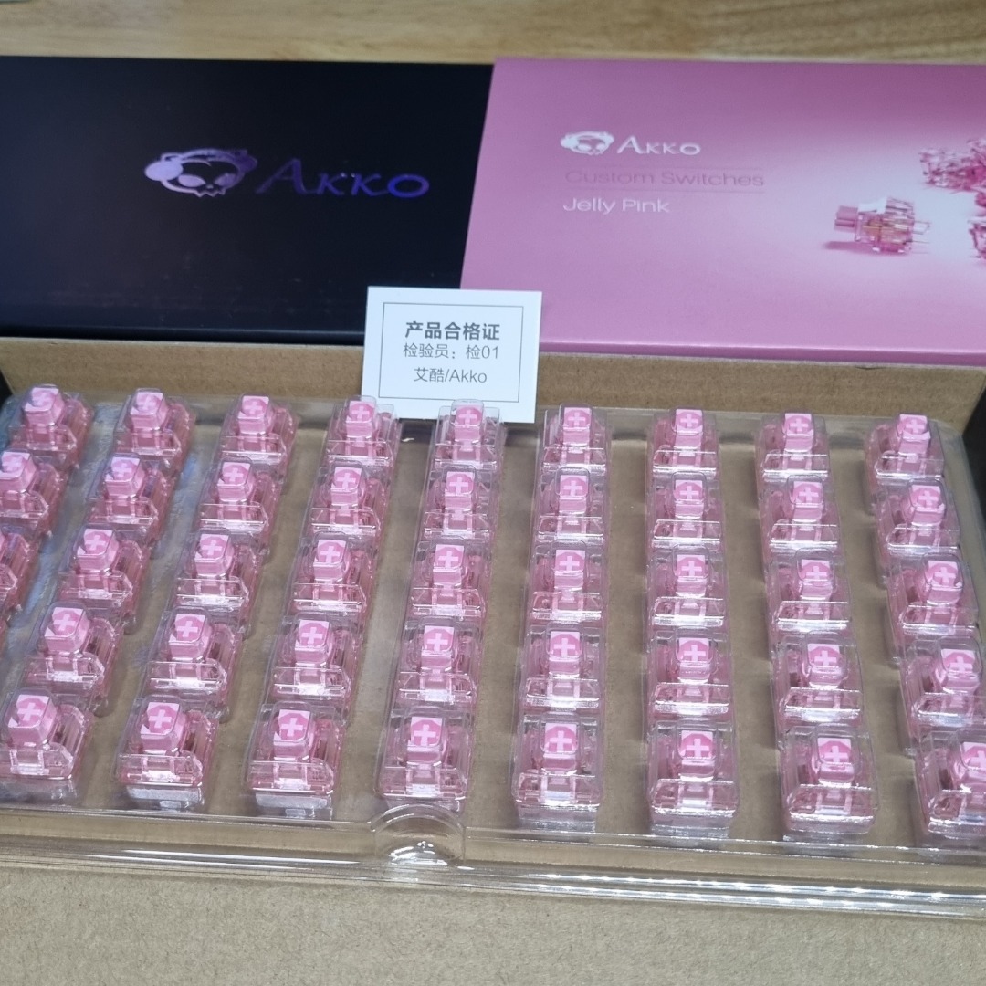 Akko Jelly Pink Linear Switches with Stable Dustproof Stem for MX ...