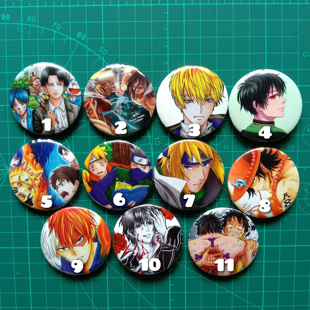 Anime Button Badge, Hobbies & Toys, Collectibles & Memorabilia, Fan ...