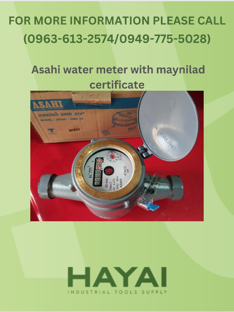 Asahi water meter with maynilad certificate, Commercial & Industrial ...