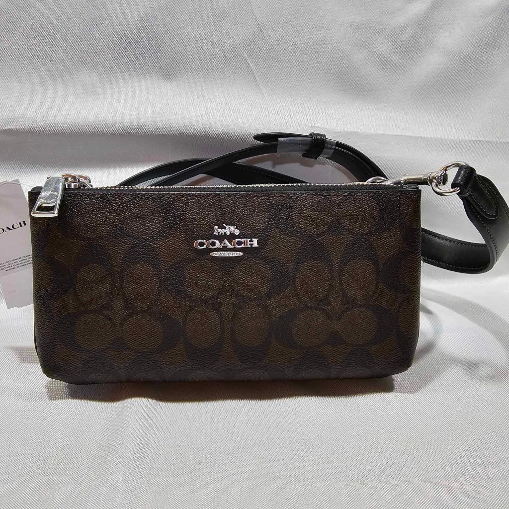 Authentic Coach Double Zip Sling Bag, Luxury, Bags & Wallets on Carousell