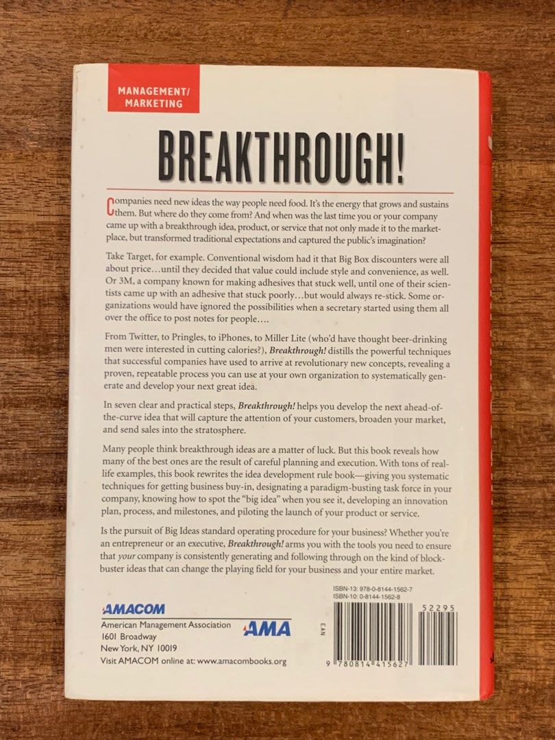 Breakthrough A 7-step system for developing unexpected and profitable ...