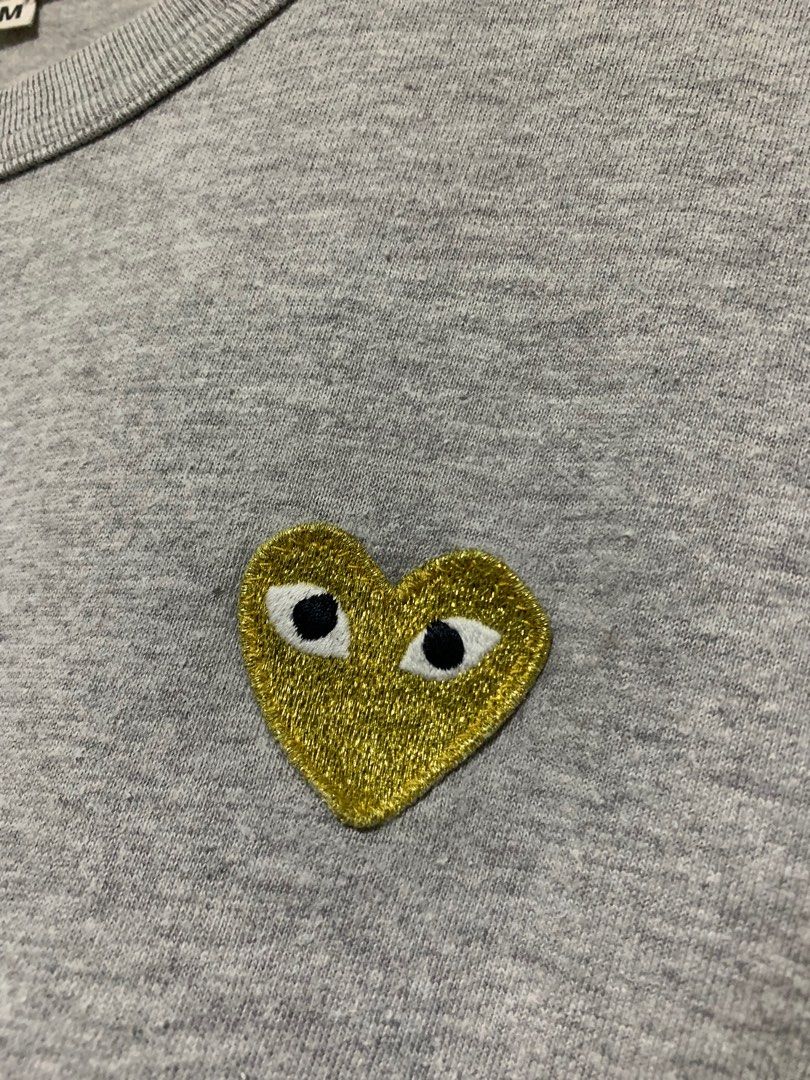 Cdg play gold logo, Women's Fashion, Tops, Shirts on Carousell