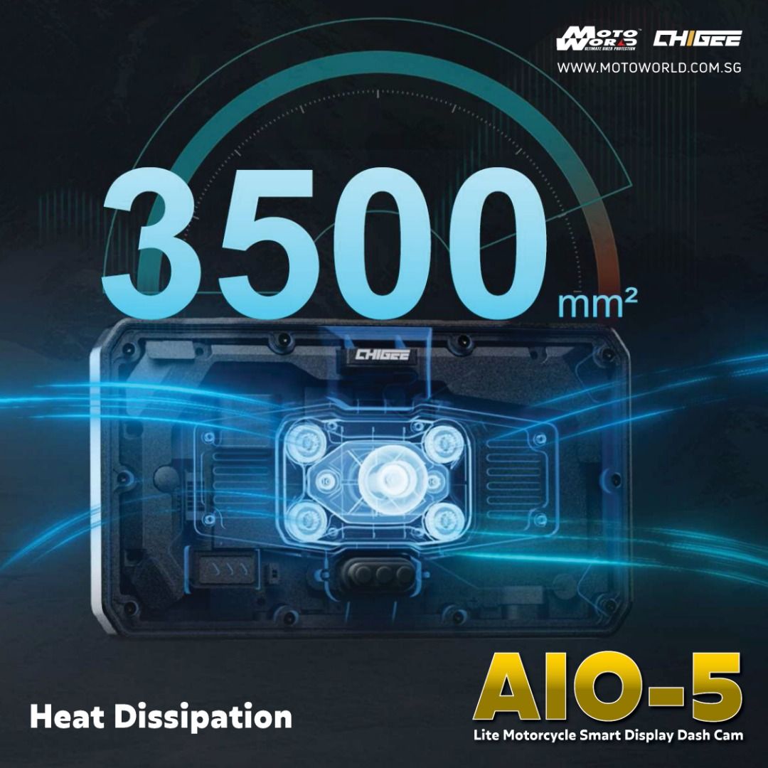 Chigee AIO-5 Lite Motorcycle Headunit Smart Display Navigation / Dash ...
