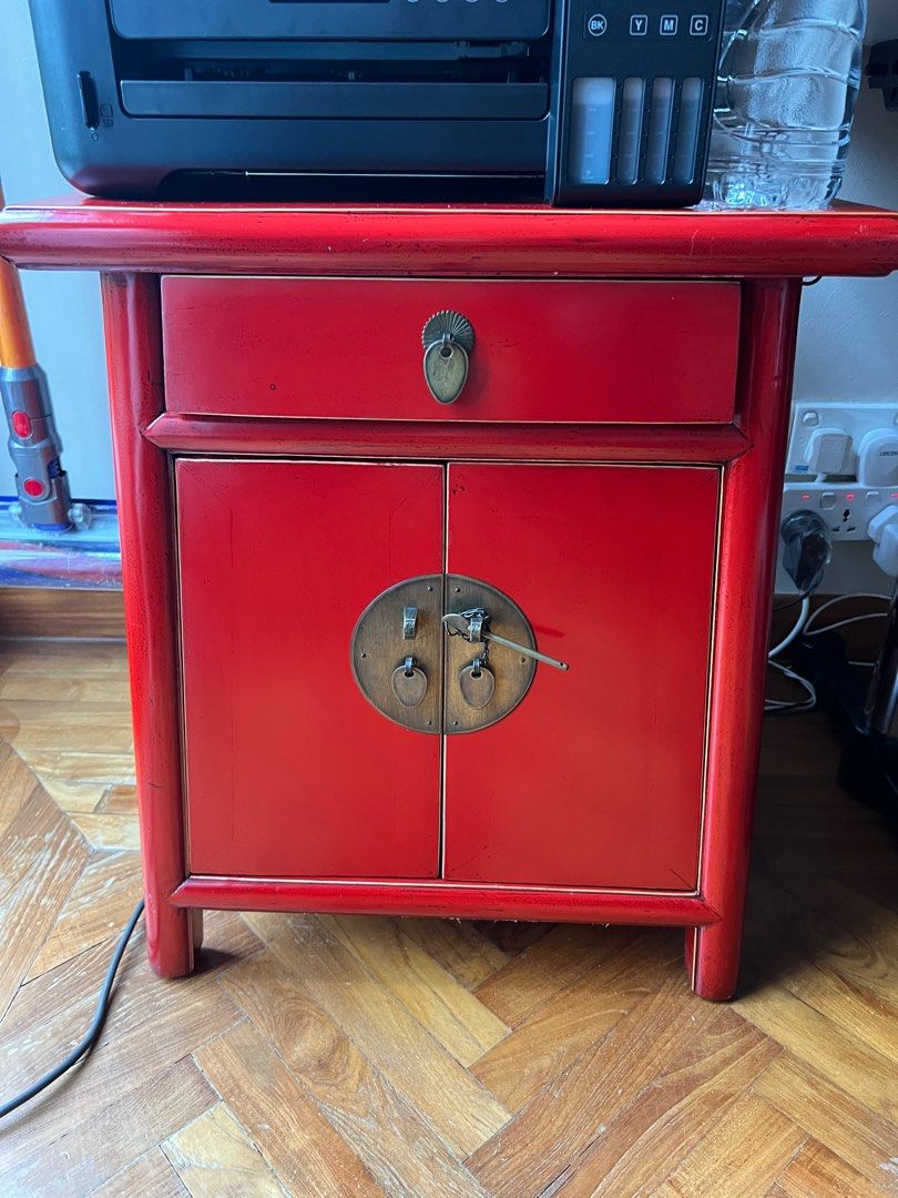 Chinese style side table cabinet, Everything Else on Carousell