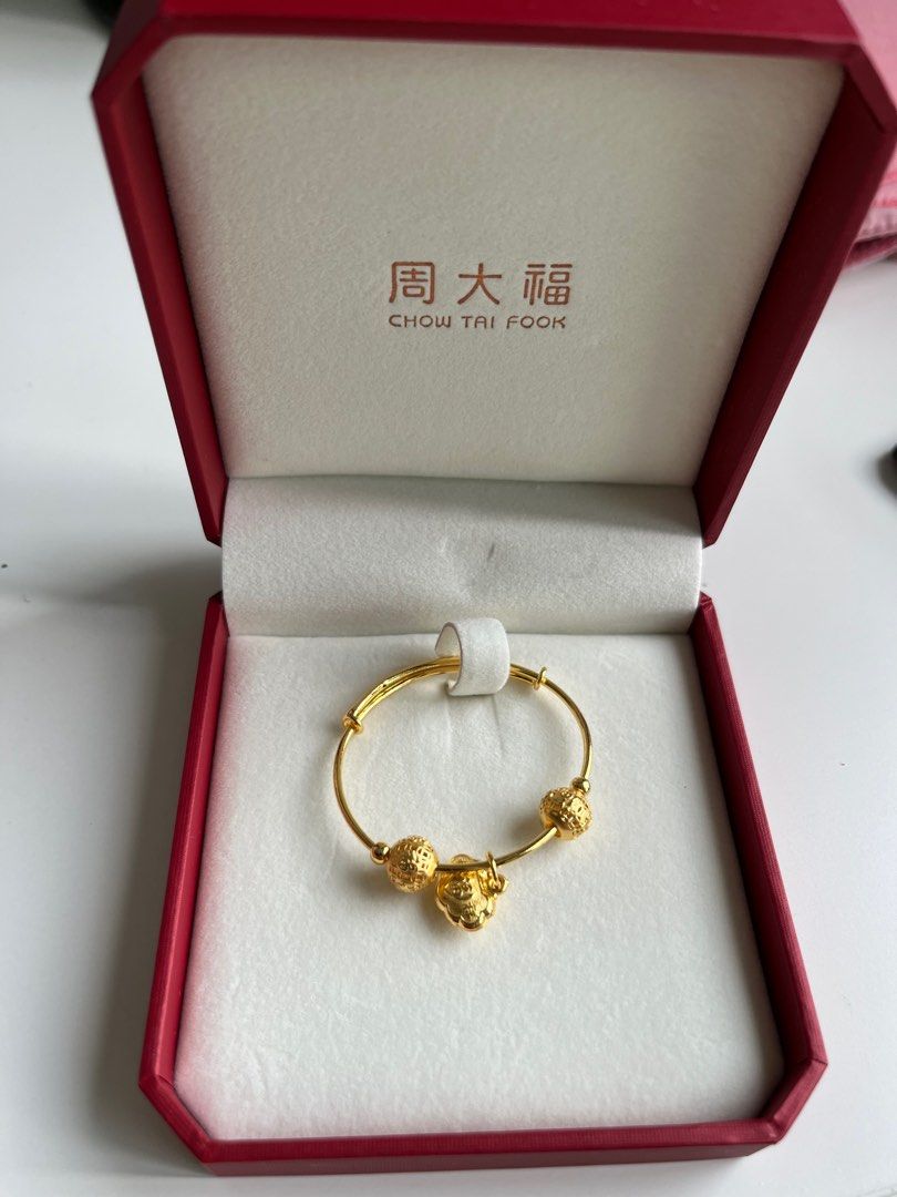 Chow Tai Fook Authentic 999.9 Gold Baby Bangle, Women's Fashion ...