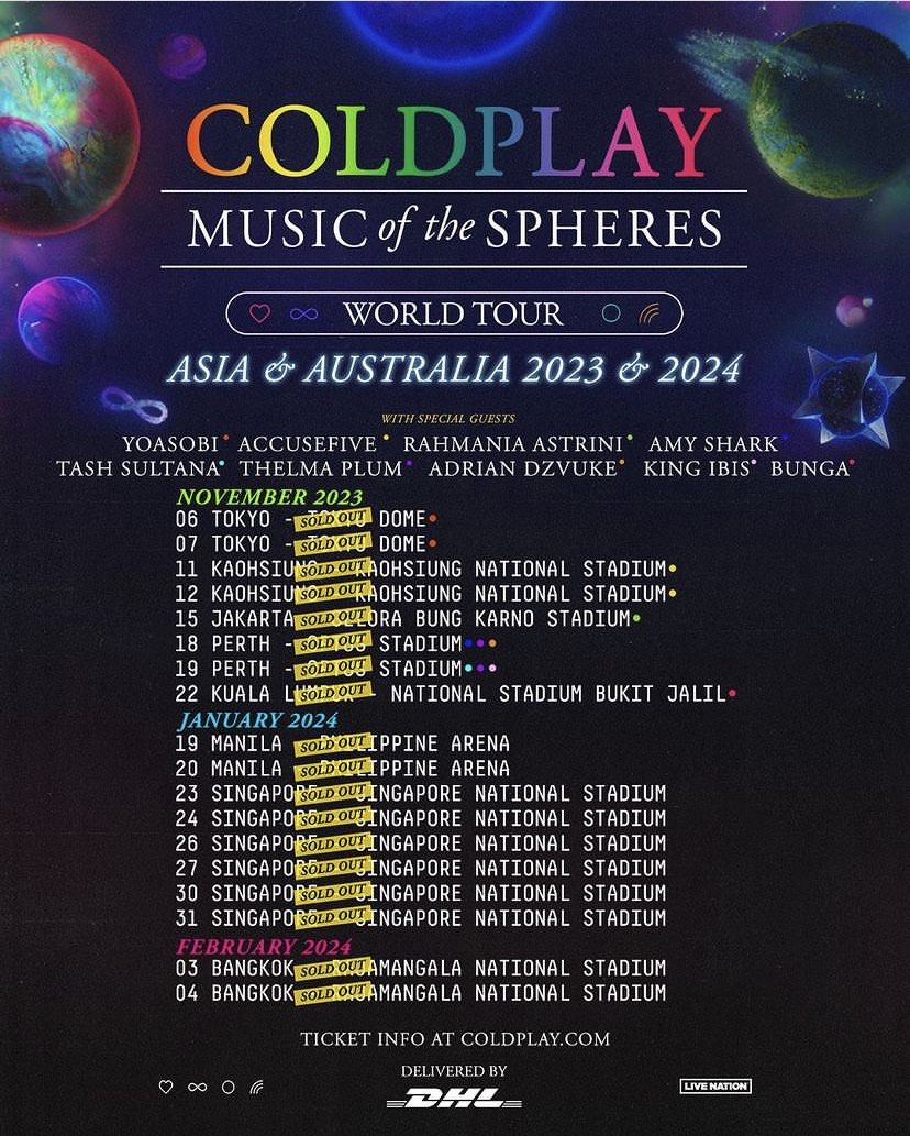 Coldplay 23 Jan general standing 1 ticket only, Tickets & Vouchers ...