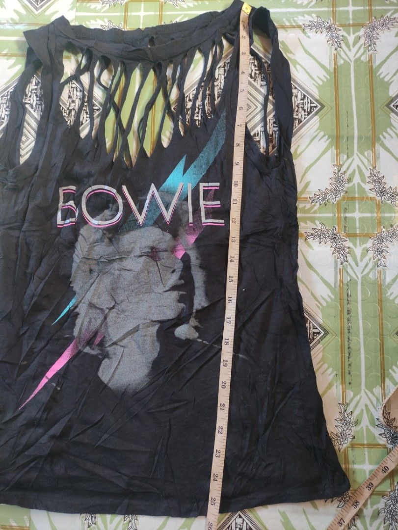 DAVID BOWIE TANK TOP TATTERED, Women's Fashion, Tops, Blouses on Carousell