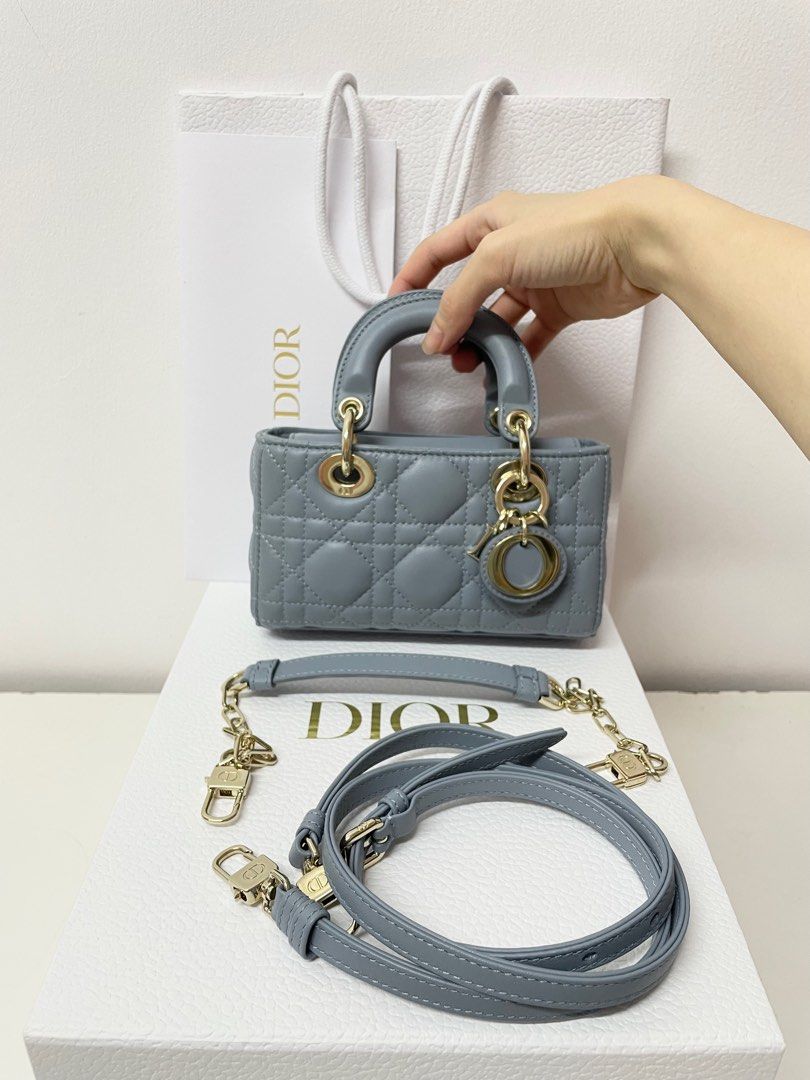 Dior Lady D-joy Micro Cloud Blue, Women's Fashion, Bags & Wallets ...