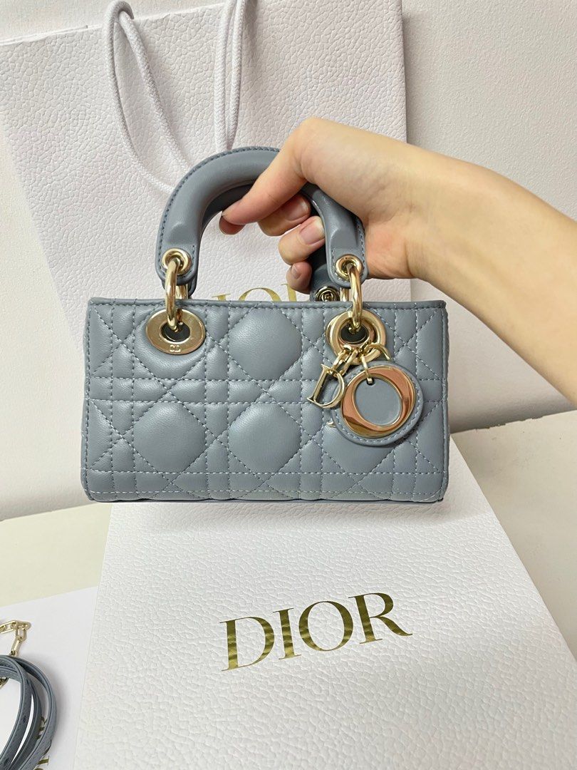 Dior Lady D-joy Micro Cloud Blue, Women's Fashion, Bags & Wallets ...