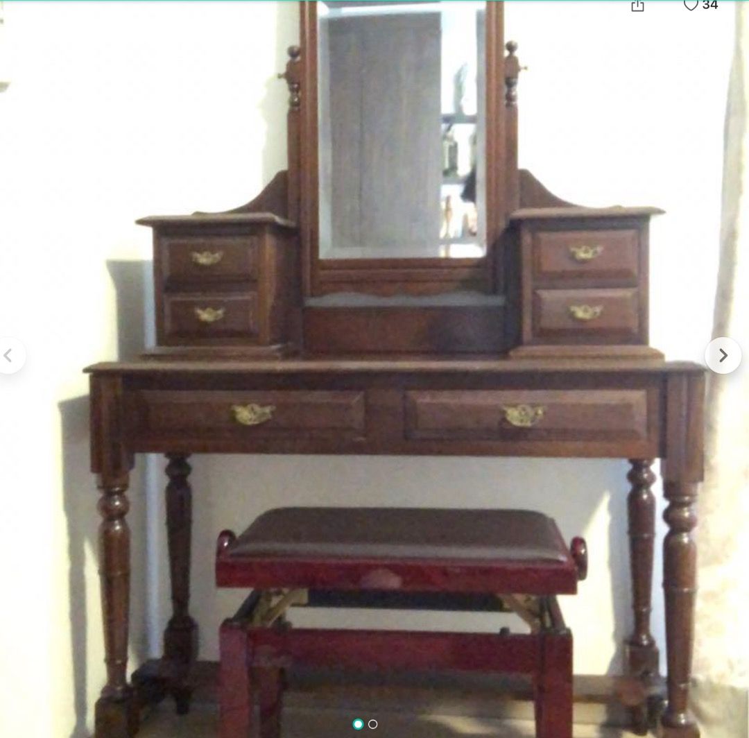 Dutch Colonial Dressing Table W106cm x Depth 46 cm x 76cm Table legs ...