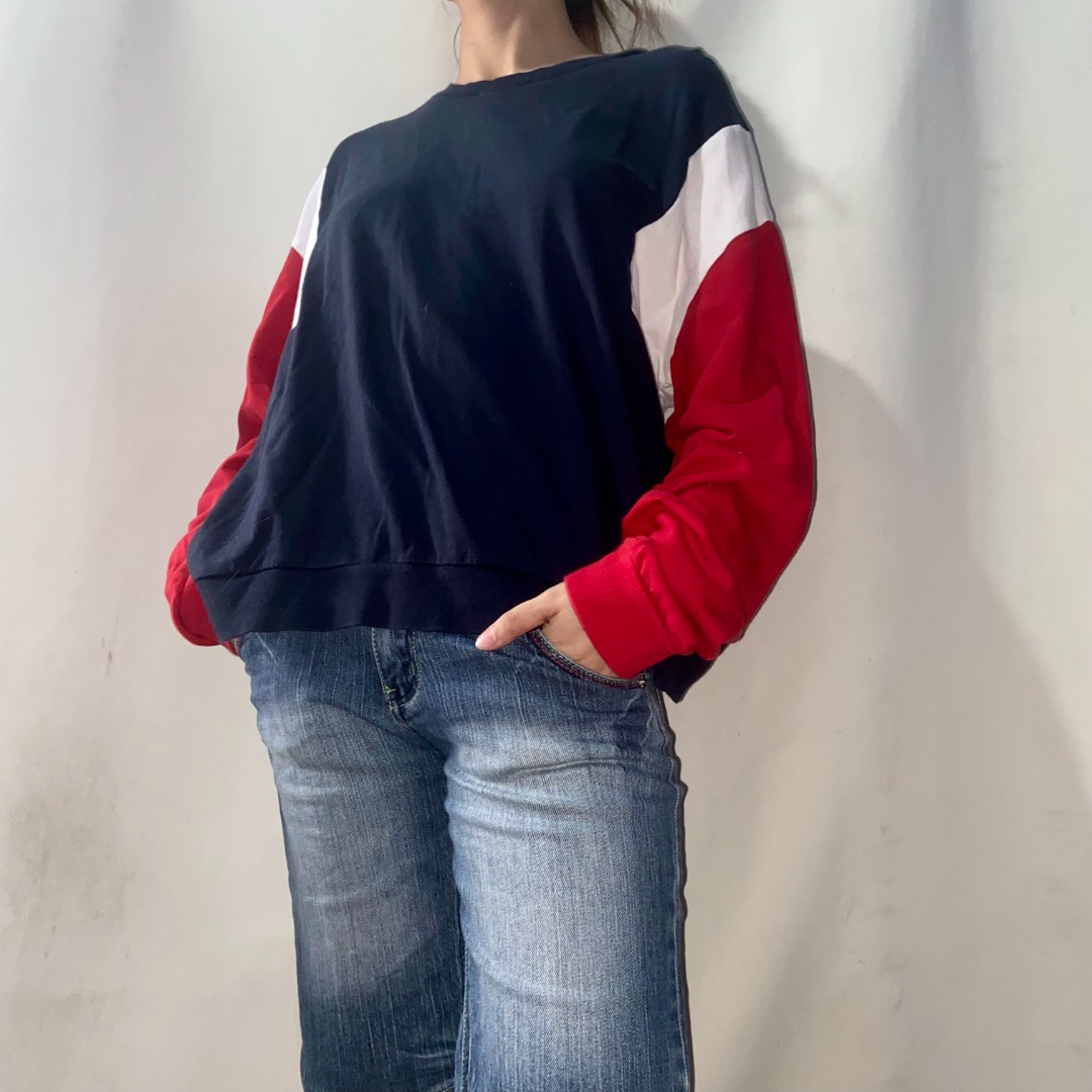 D*vided Red, Black, and White Striped Sweater, Women's Fashion, Tops ...
