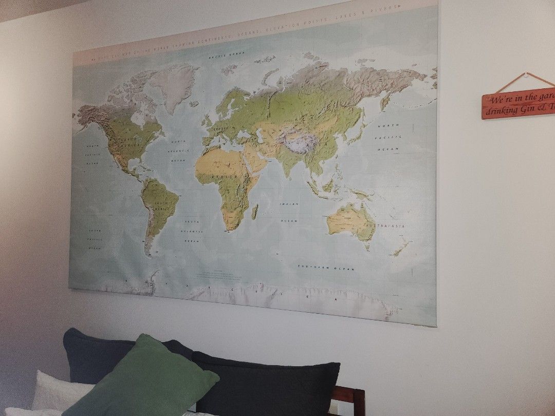 Extra Large World Map, Furniture & Home Living, Home Decor, Wall Decor ...