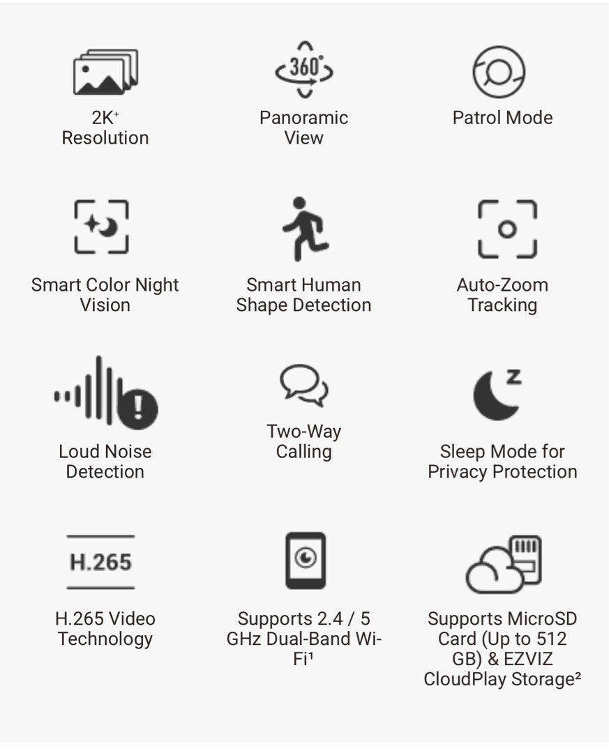 [Retail Exclusive] EZVIZ H6c Pro 5G 2K+ 4MP 2.4/5Ghz Dual Band Wifi Video Intercom Call Button ...