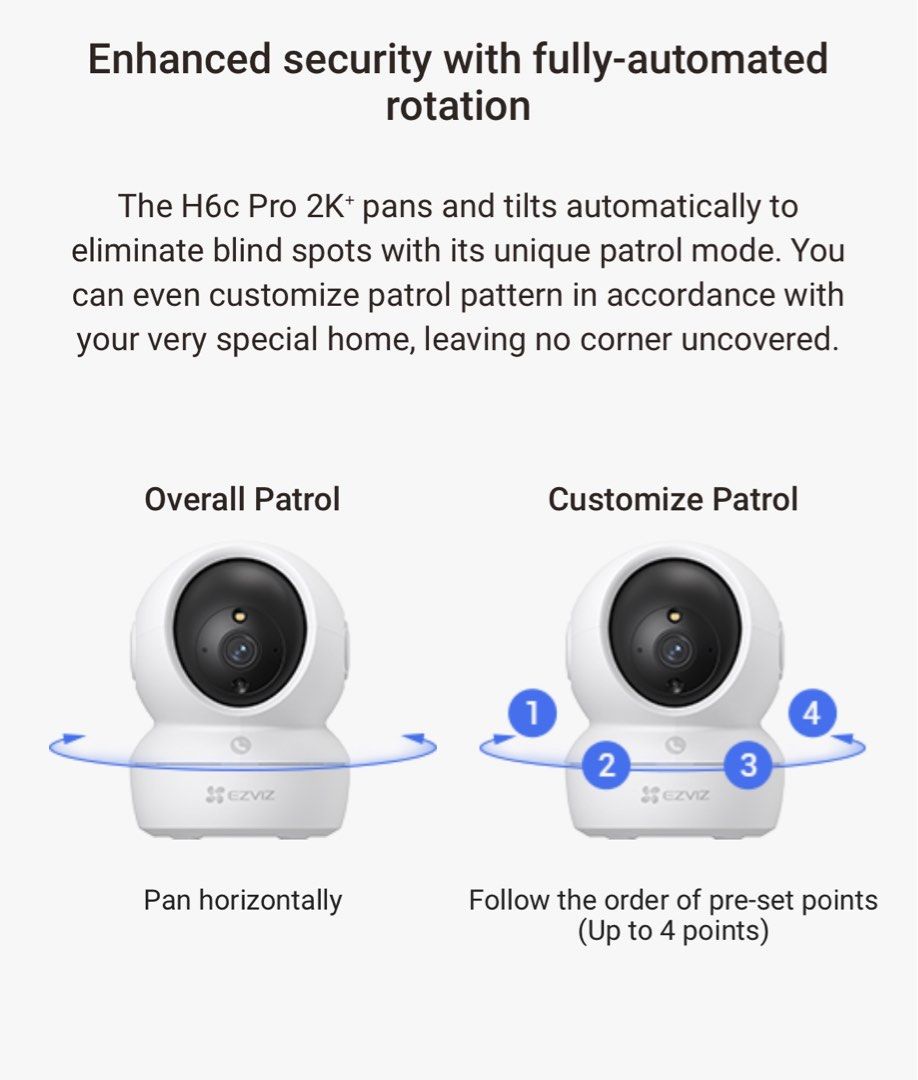 EZVIZ H6c Pro 2K+ 4MP 2.4/5Ghz Dual Band Wifi Video Intercom Call ...