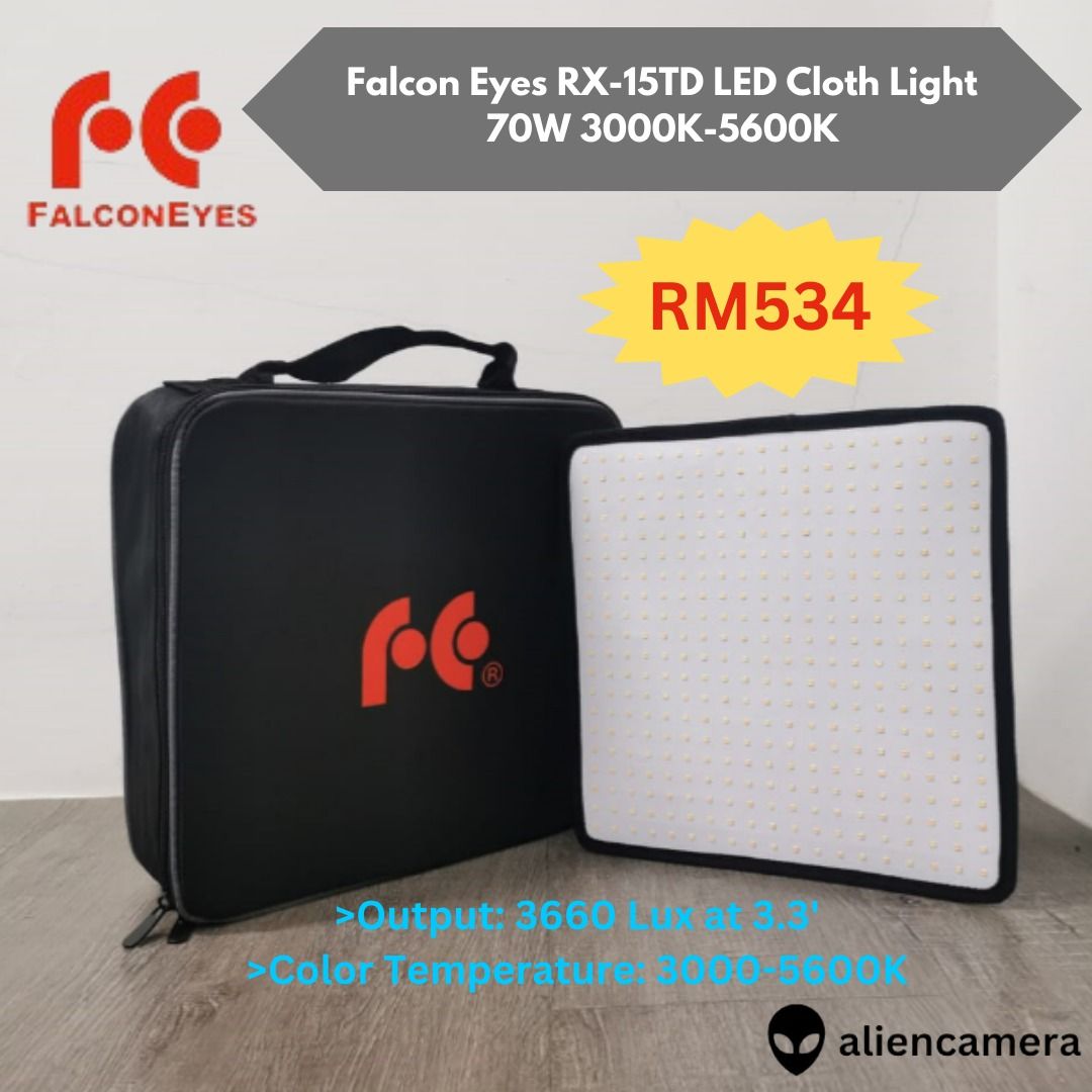 Falcon Eyes 70W RX-15TD LED 3200K-5600K Dimmable Flexible Waterproof ...