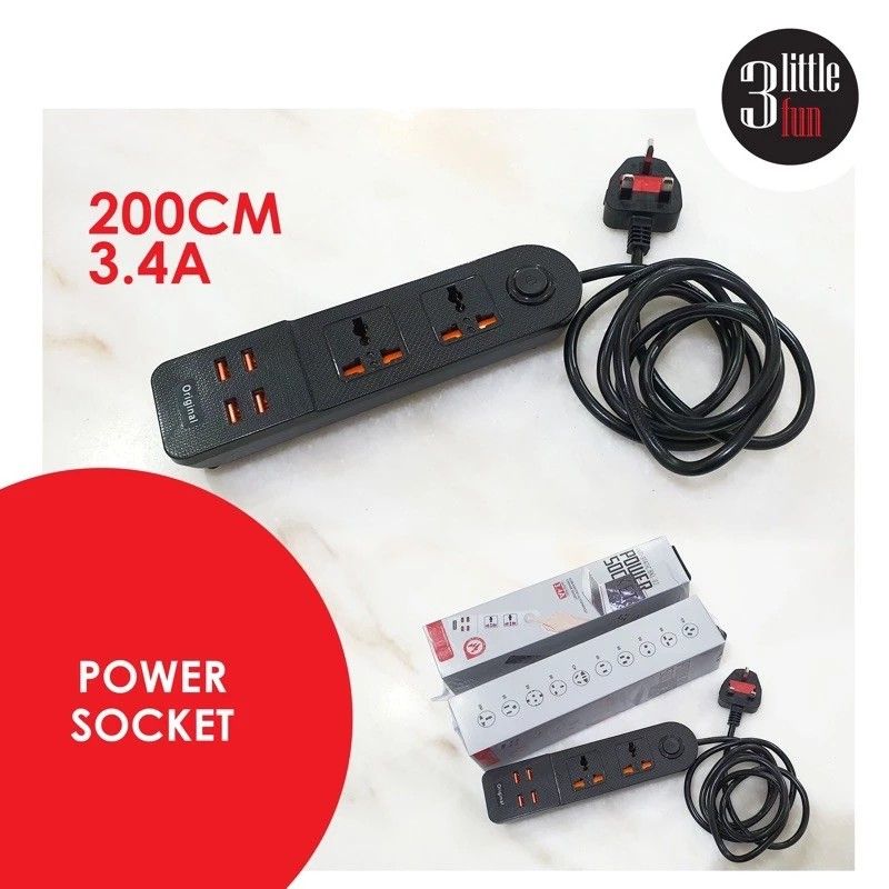 Fast charging anti-static power socket (4 USB + 2 universal sockets), TV & Home Appliances ...