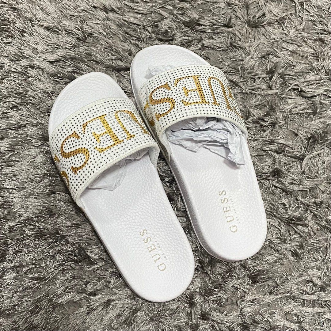 Guess Slides, Women's Fashion, Footwear, Slippers and slides on Carousell