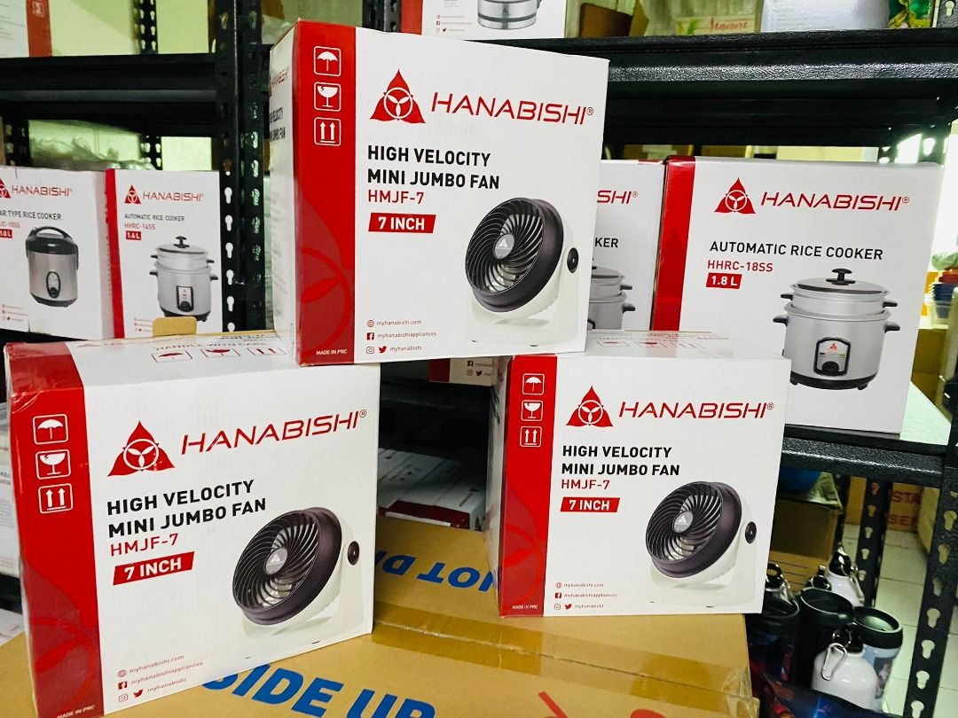 Hanabishi 7" High Velocity Mini Jumbo Fan Black White HMJF-7, Furniture ...
