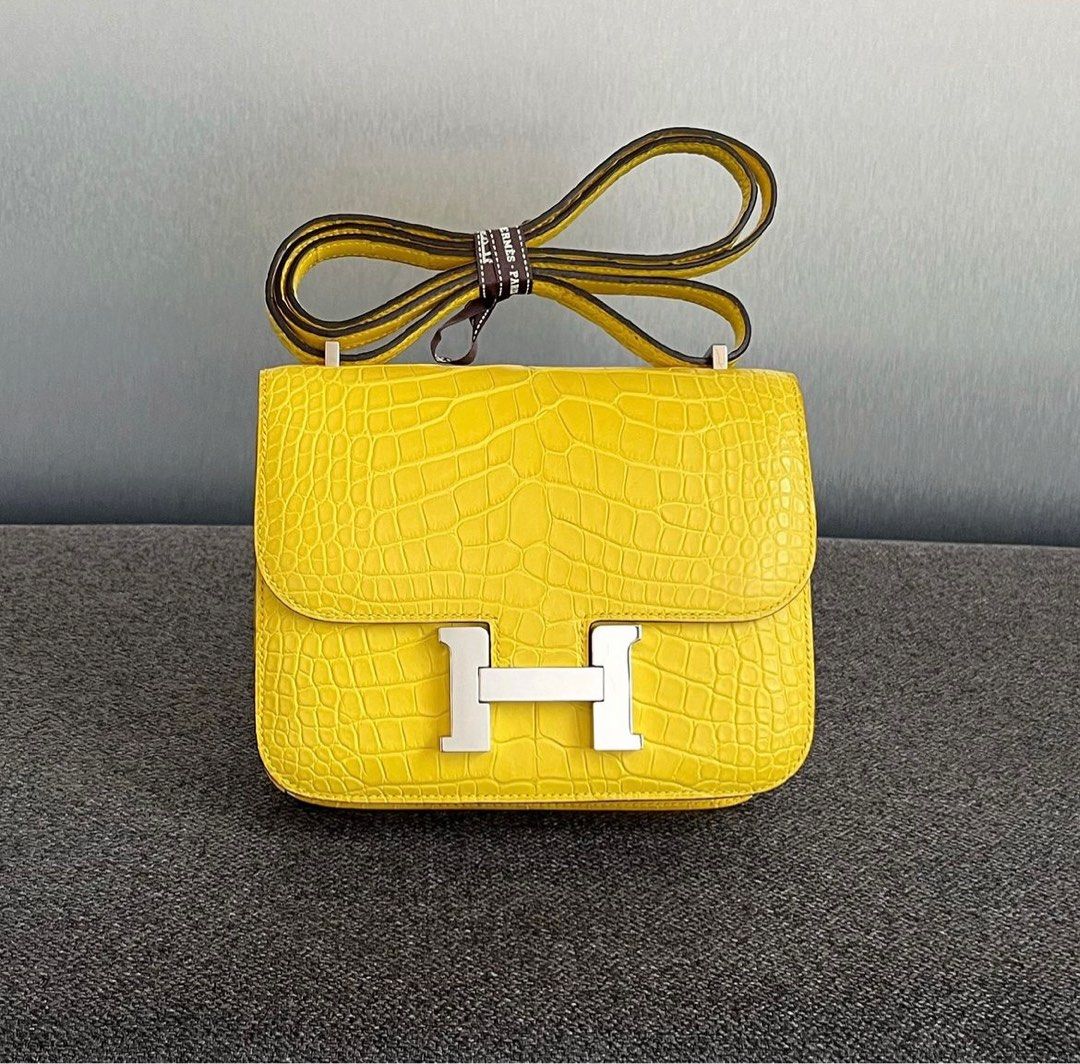 Hermes Constance 18 Mimosa Matte Alligator Phw, Luxury, Bags & Wallets ...