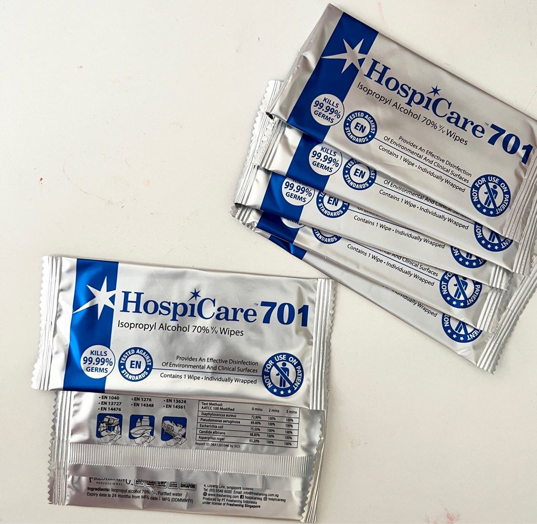 Hospicare 701 Isopropyl Alcohol 70% Wipes 1s, Beauty & Personal Care, Sanitisers & Disinfectants ...