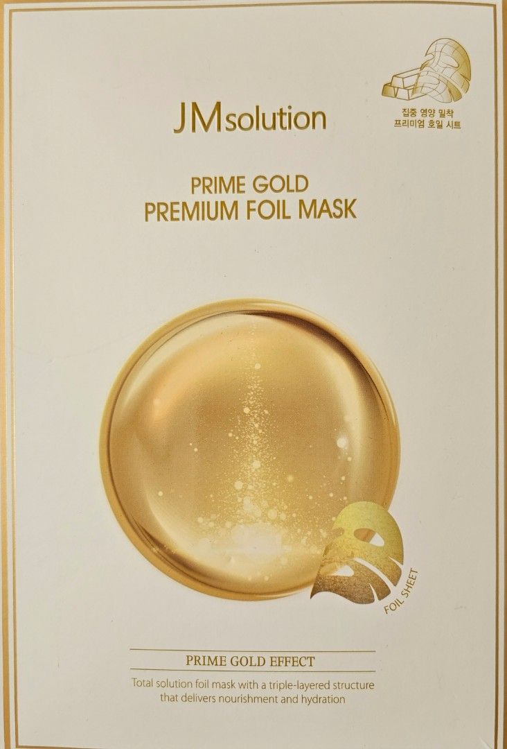 JM Solution prime gold premium foil mask, Beauty & Personal Care, Face, Face Care on Carousell