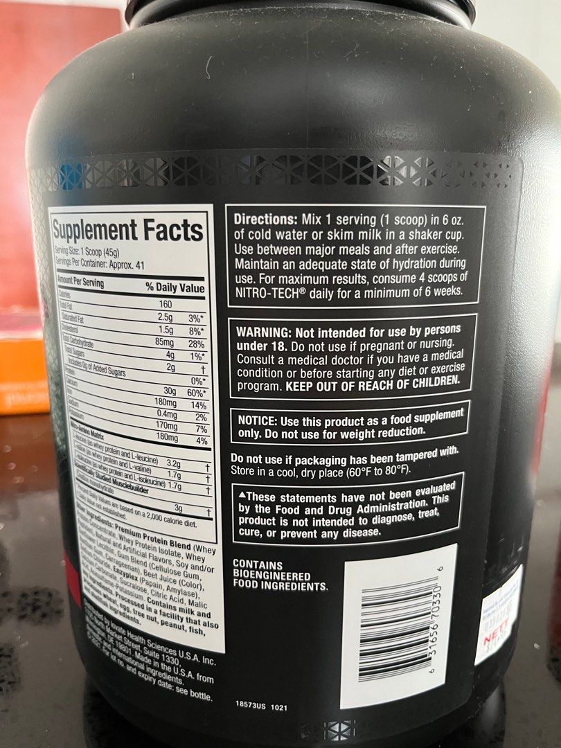 LAC MuscleTech Protein Powder, Health & Nutrition, Health Supplements ...