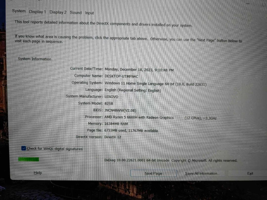 Lenovo Ideapad Gaming 3 15AHR7 LEGION Ryzen 5 6500H 12CPUS!! Hexacore 512gb NVME SSD 16GB DDR5 ...