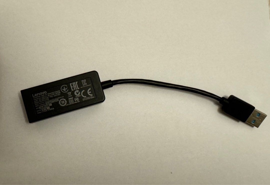 Lenovo Usb Ethernet Adaptor 電腦&科技 電腦周邊及配件 電腦線、轉接線及轉換器 Carousell