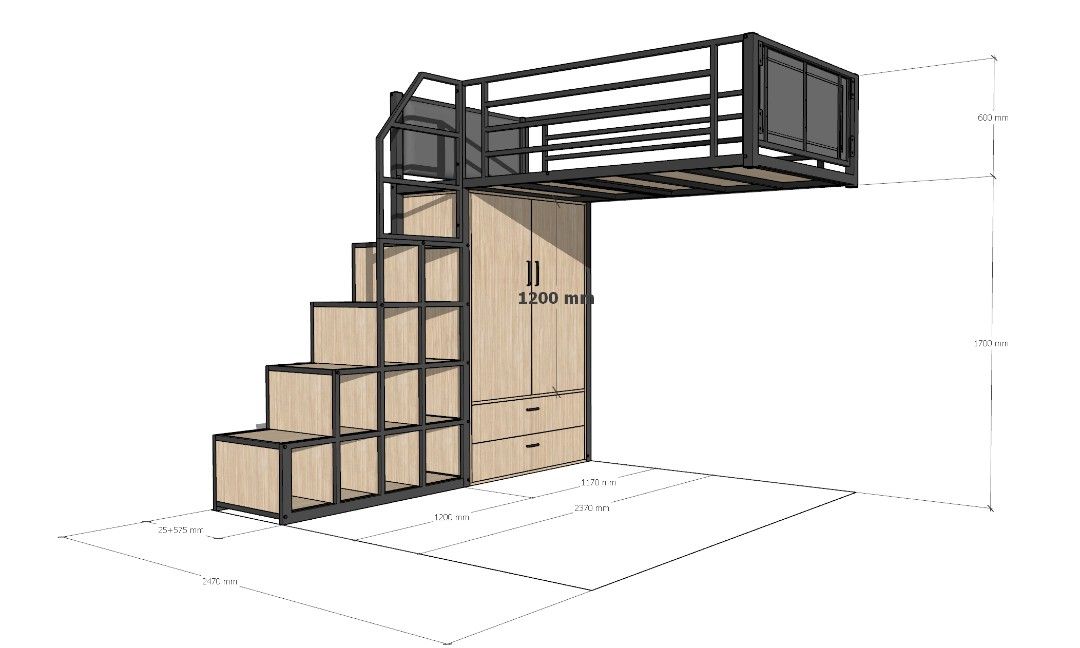 Loft bed customize, Furniture & Home Living, Furniture, Bed Frames & Mattresses on Carousell
