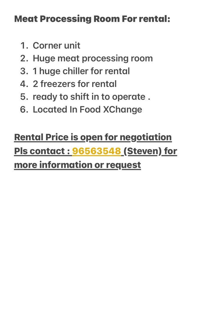 Meat Processing Room For Rental - Price negotiable, Property, Rentals ...