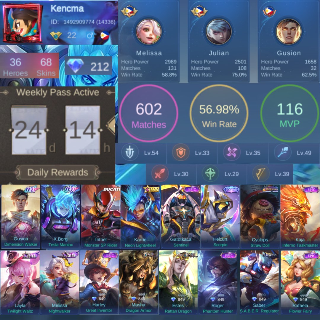 MOBILE LEGENDS / ML ACCOUNT (ALSO AVAILABLE FOR INSTALLMENT), Video ...