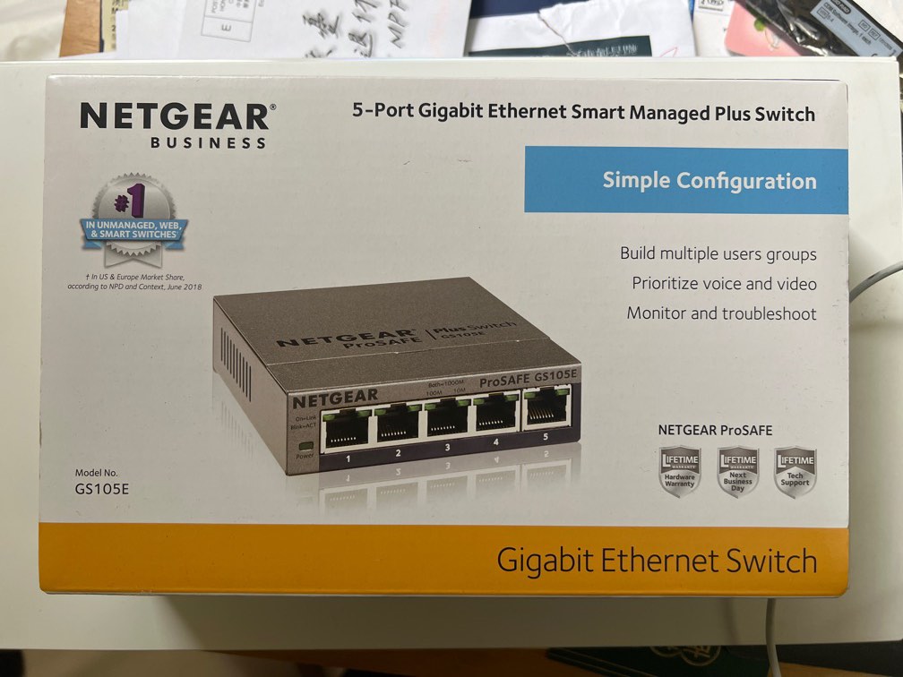Netgear 5-Port Gigabit Ethernet Smart Managed Plus Switch, 電腦＆科技, 電腦周邊及 ...