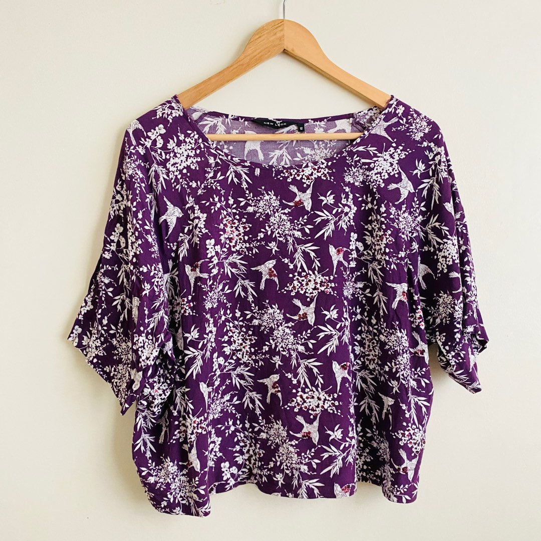 New Look Purple Boxy Top, Women's Fashion, Tops, Blouses on Carousell